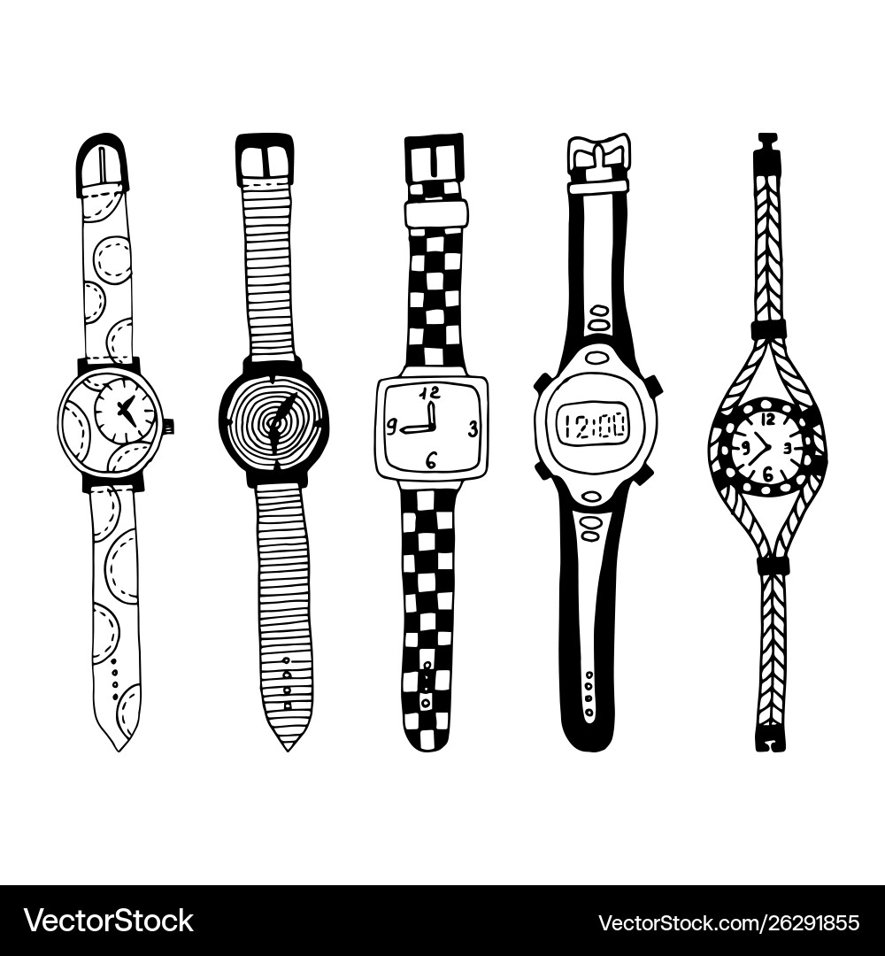 Wrist watches cartoon Royalty Free Vector Image