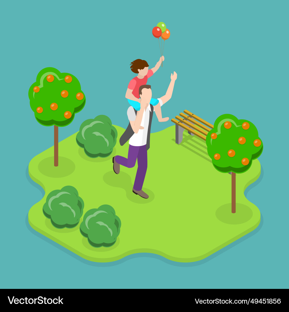 3d isometric flat of happy Royalty Free Vector Image