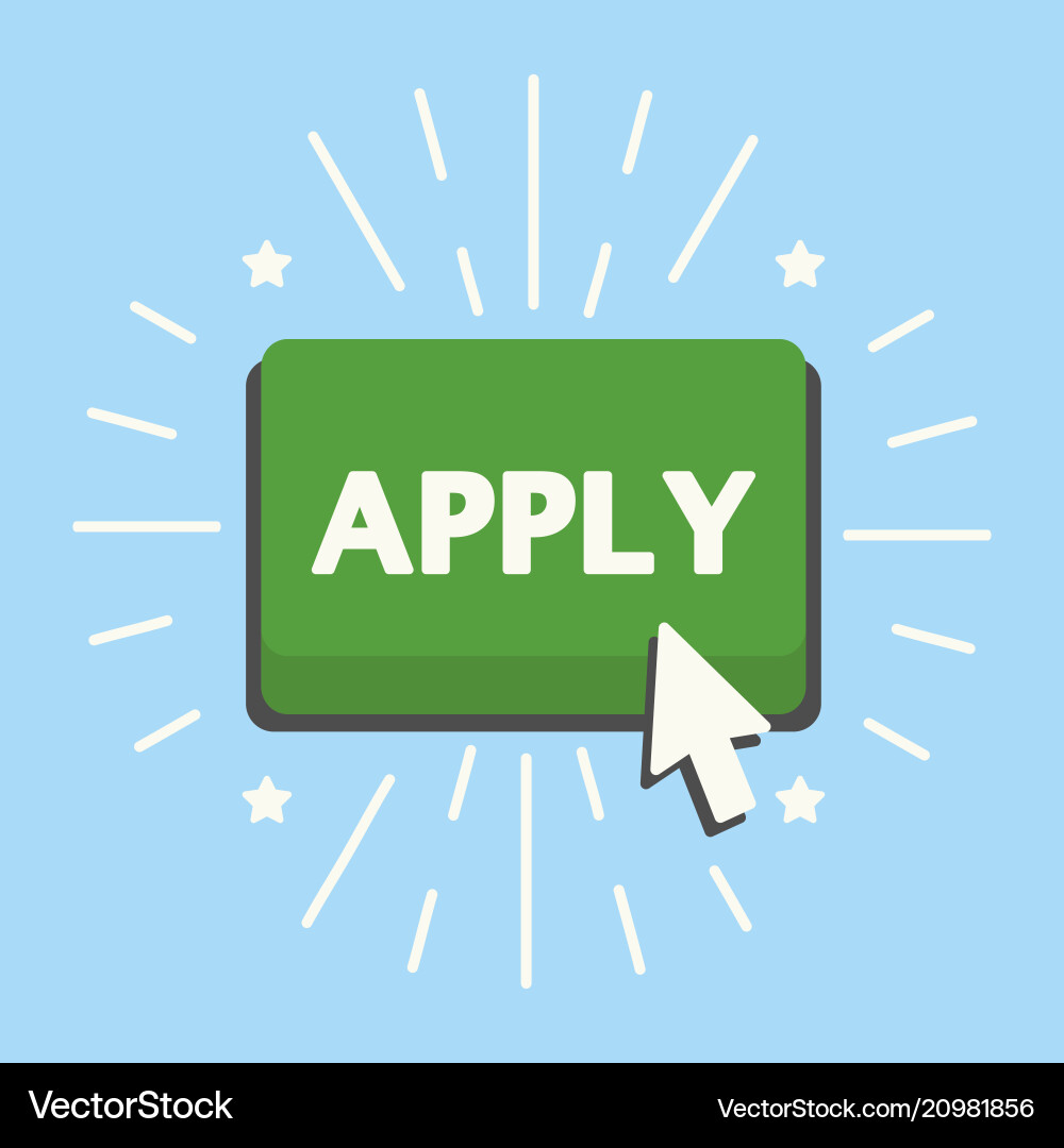 Apply green button Royalty Free Vector Image - VectorStock