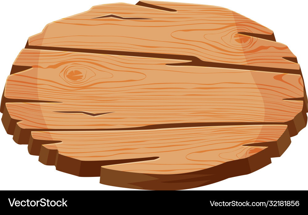 Blank wooden signboard oval shape wood panel Vector Image
