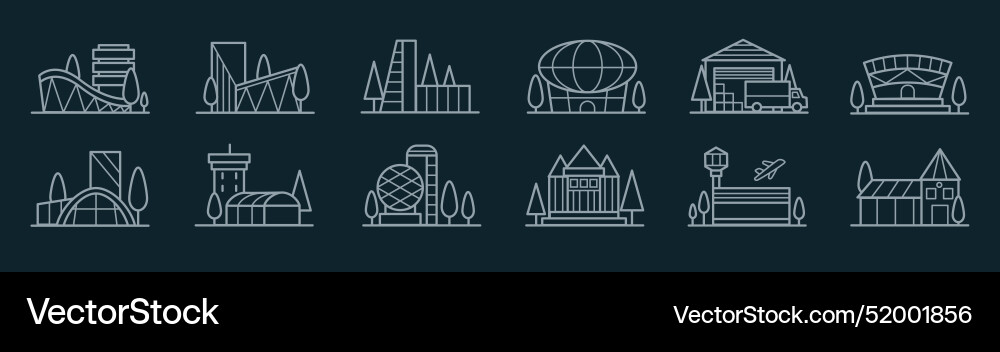 Building icon office real estate modern Royalty Free Vector