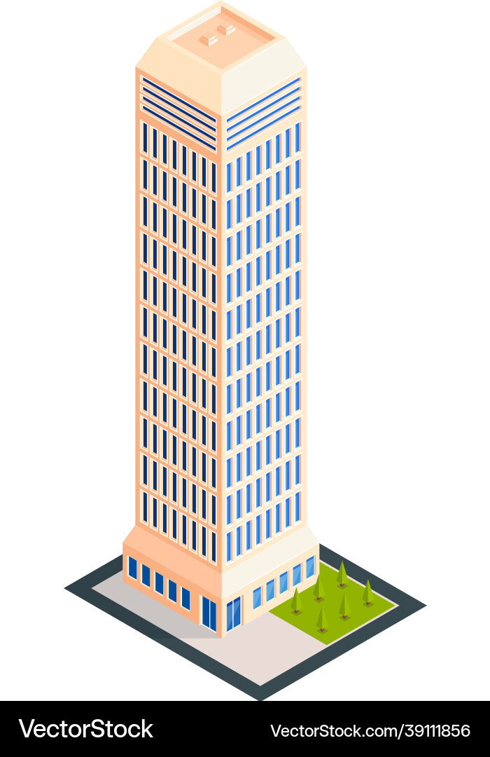 Classic style skyscraper composition Royalty Free Vector