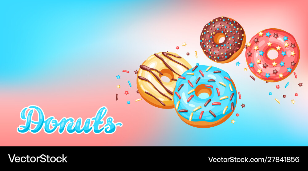 Colorful Donut Card with Sprinkles Royalty Free Vector Image