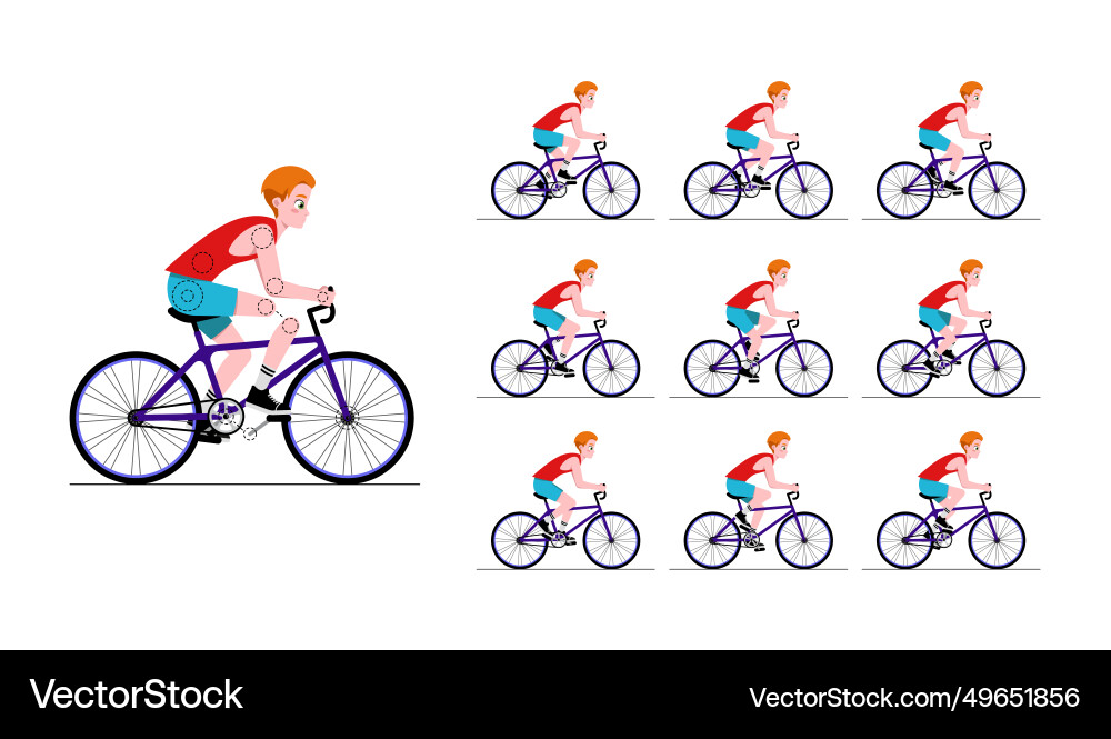 Cycling animation elements Royalty Free Vector Image