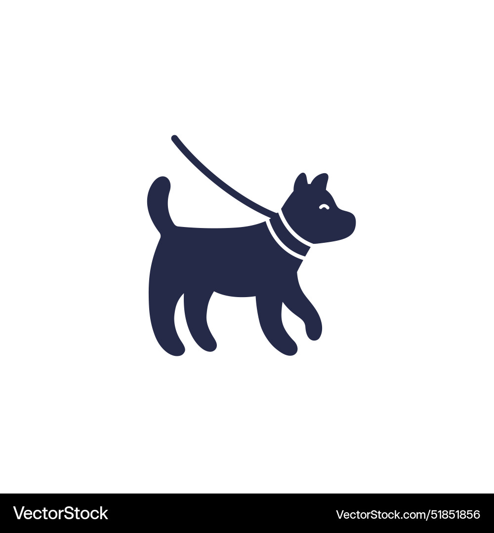 Dog on a leash icon Royalty Free Vector Image - VectorStock