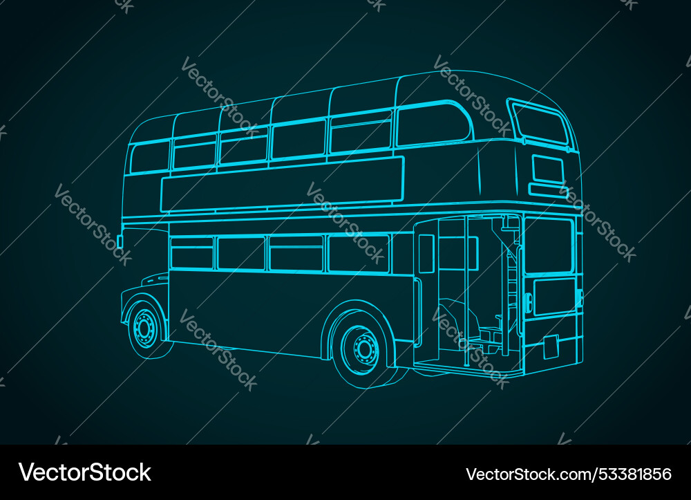 Double decker bus sketch Royalty Free Vector Image