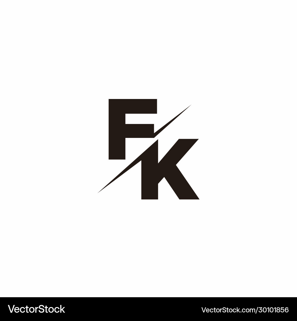 Fk logo letter monogram slash with modern Vector Image