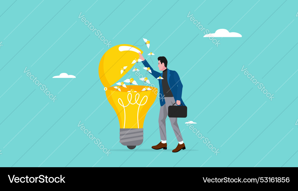 Idea generation process of developing ideas to Vector Image