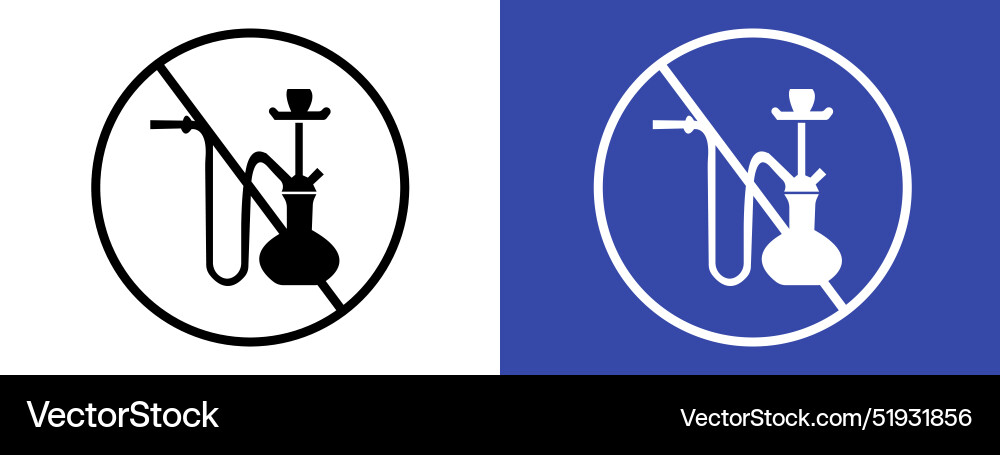 No hookah smoking allowed sign indicating area Vector Image