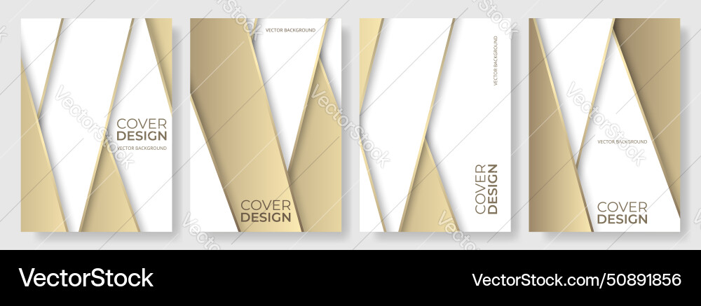 White and gold 3d abstract modern vertical cover Vector Image
