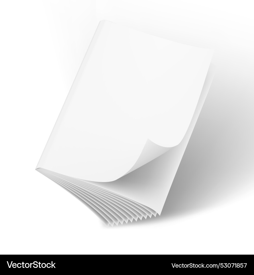 3d flying book or brochure with clear cover Vector Image