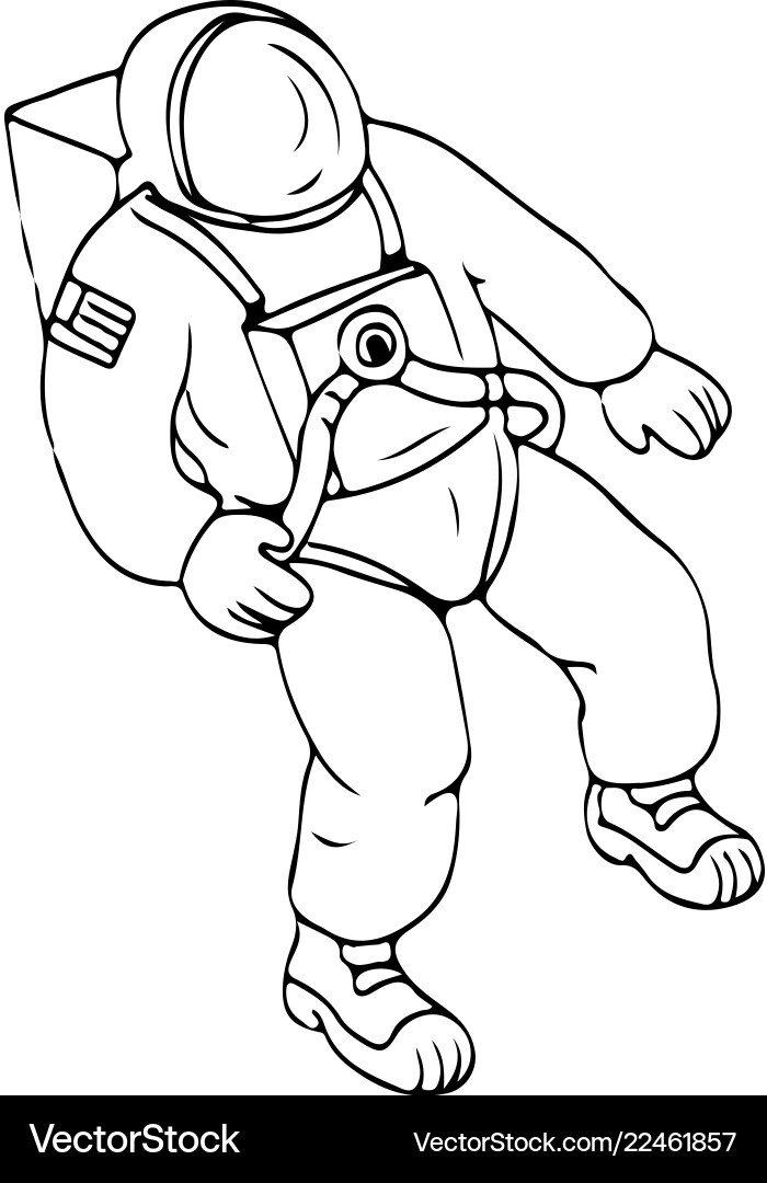 Astronaut Floating Drawing