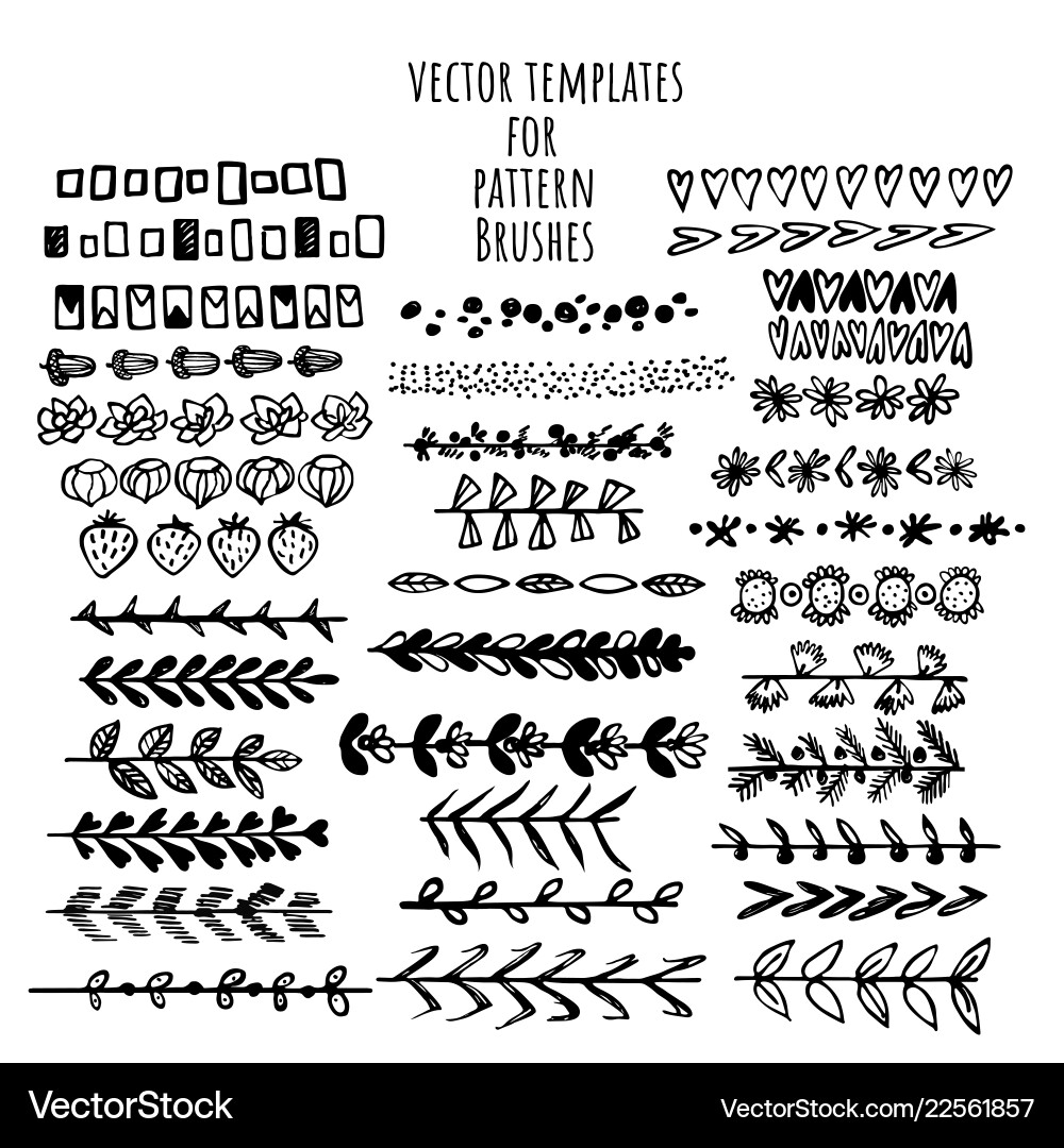 Brushes templates set make a brush Royalty Free Vector Image