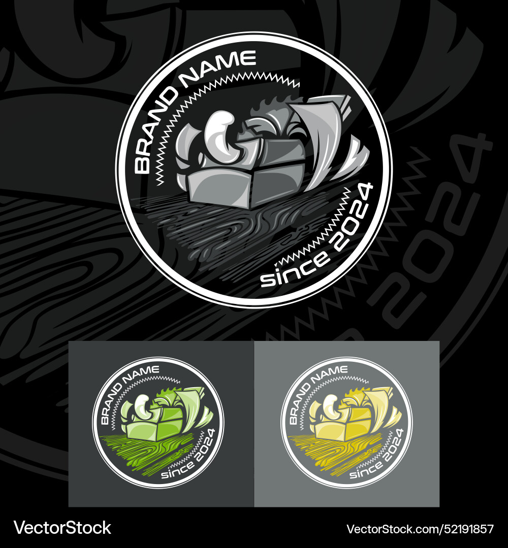 Carpentry company logo on a black background Vector Image