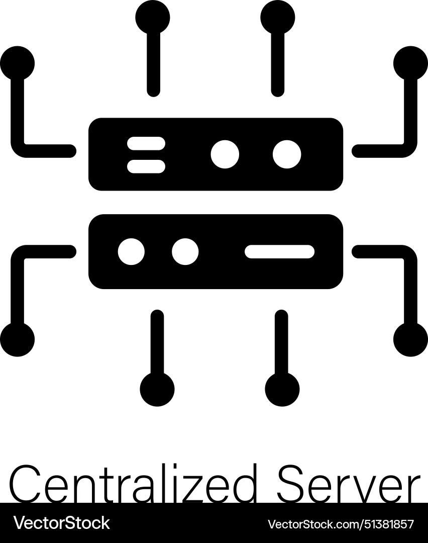 Centralized server Royalty Free Vector Image - VectorStock