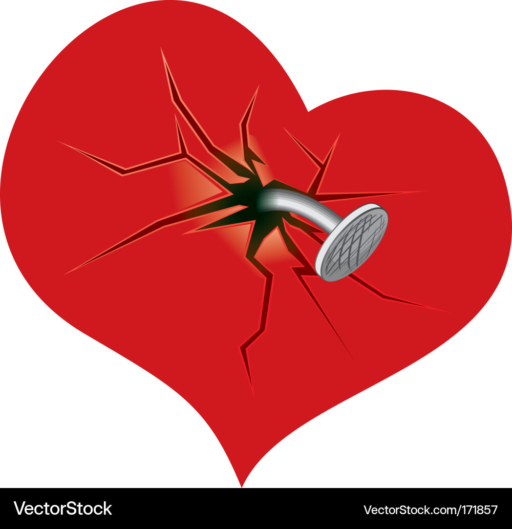 Cracked Heart Symbol Royalty Free Vector Image