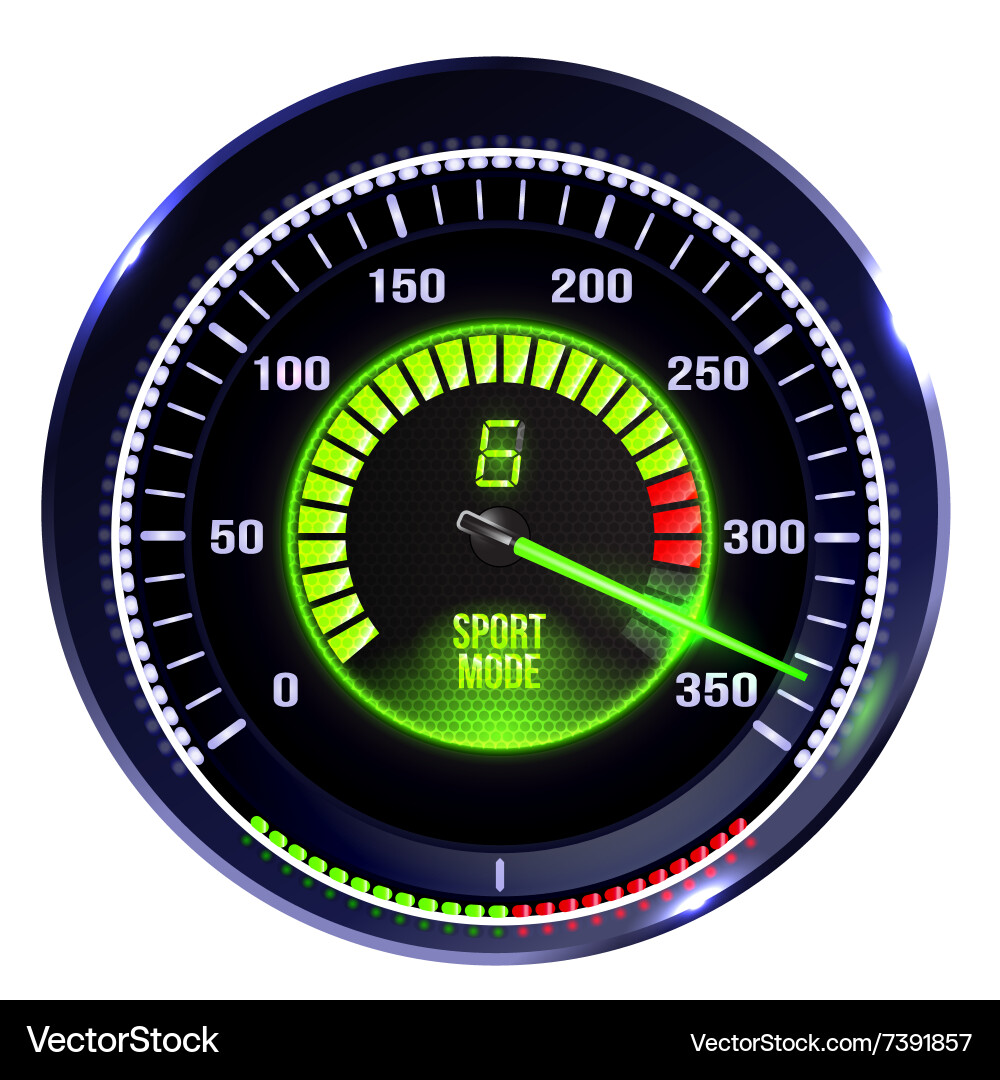 Illuminated speedometer Royalty Free Vector Image