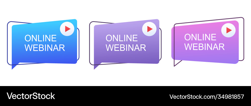 Live online webinar icons concept Royalty Free Vector Image