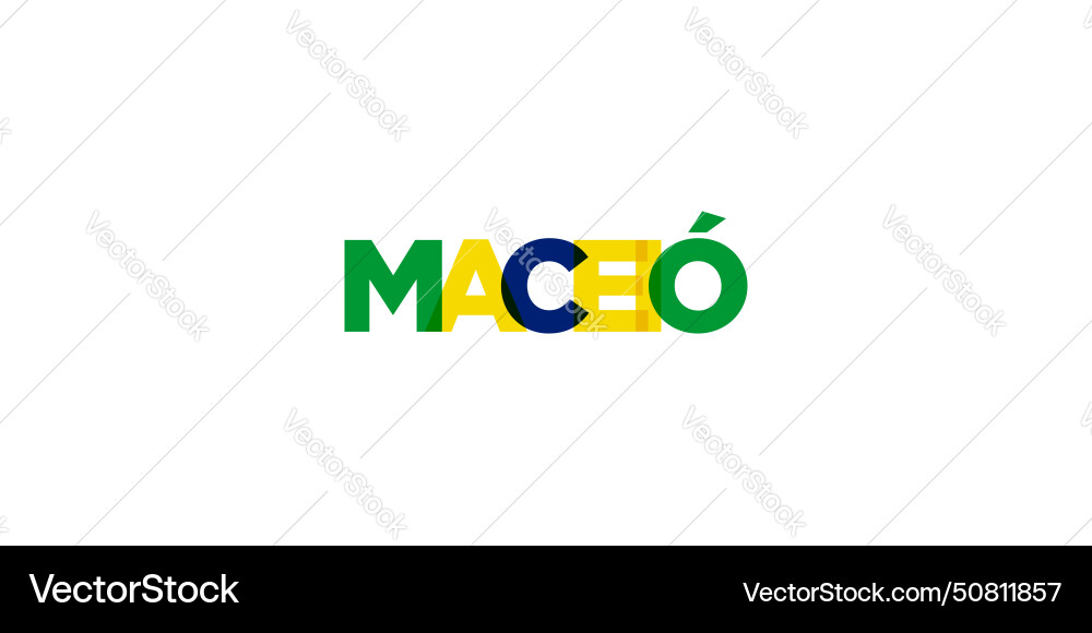 Maceio in the brasil emblem design features Vector Image