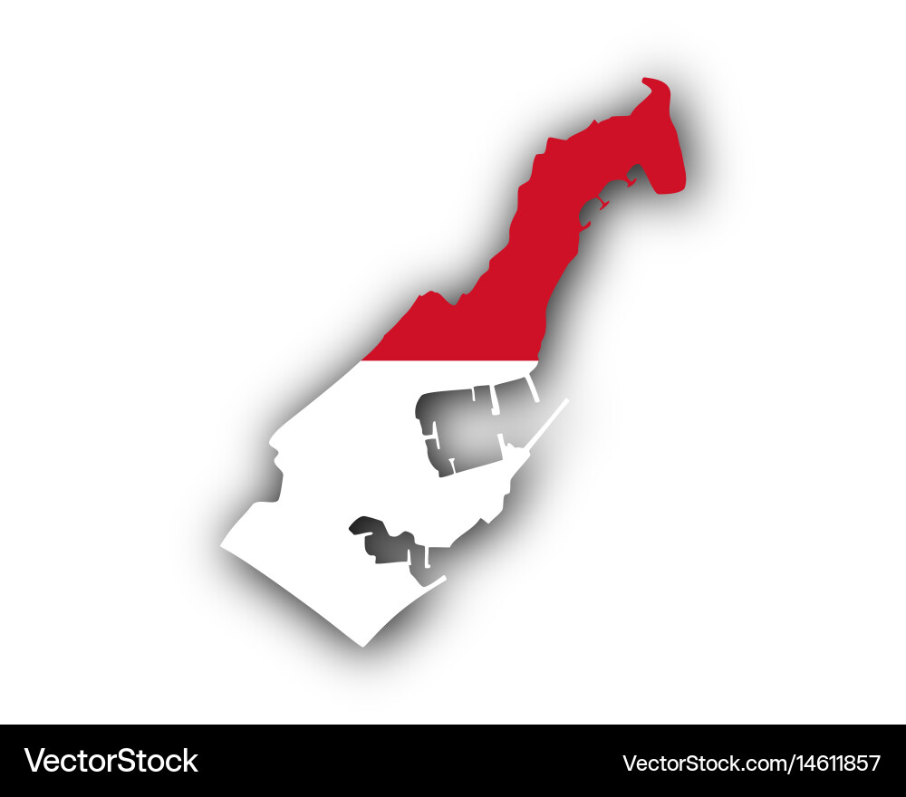 Map and flag of monaco Royalty Free Vector Image
