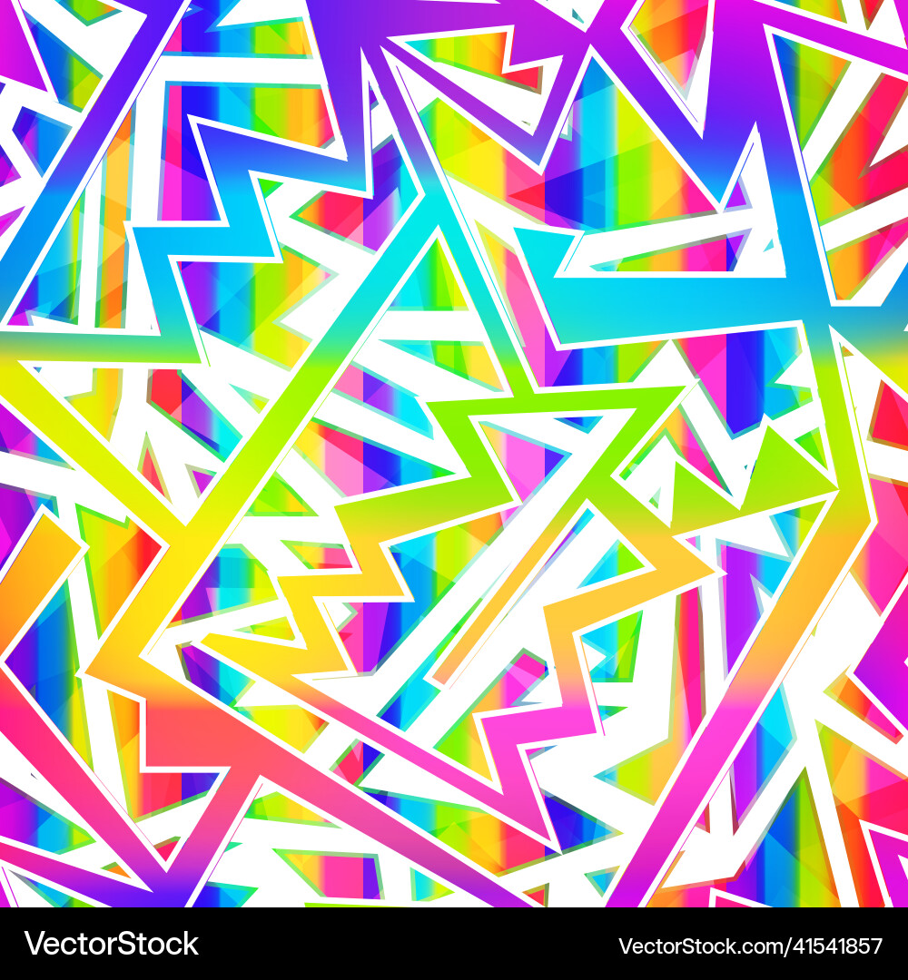 Neon Geometric Rainbow Pattern Royalty Free Vector Image