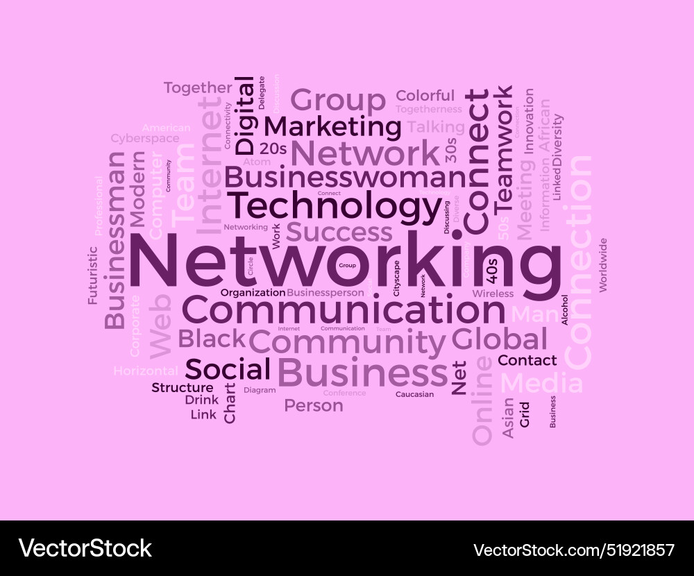 Networking wordcloud template business concept Vector Image