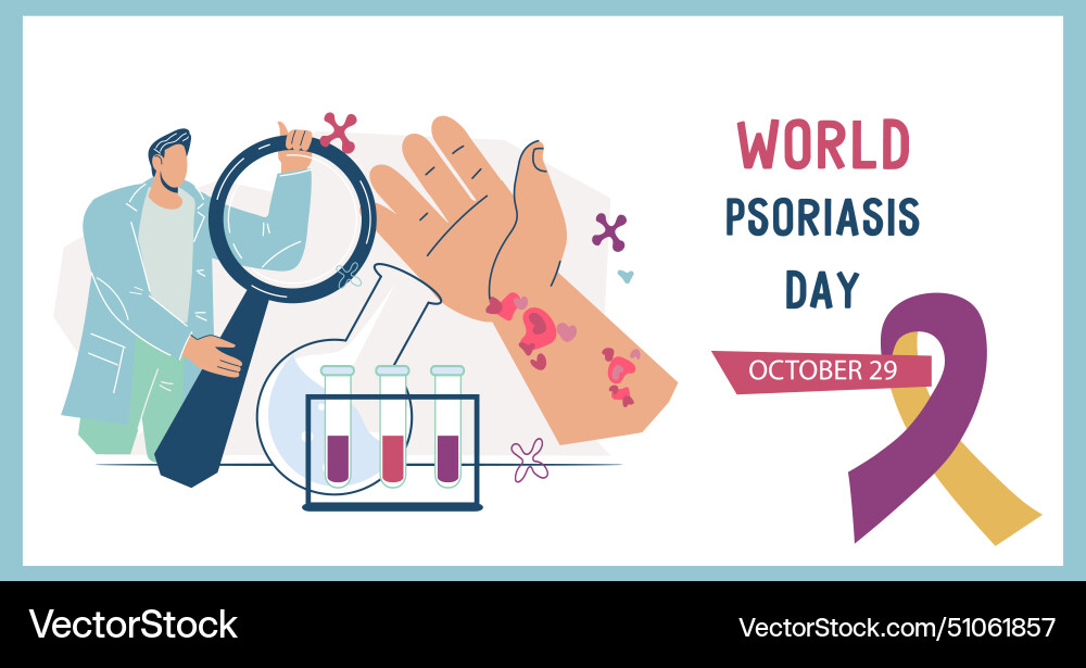 Psoriasis chronic skin disease web banner design Vector Image