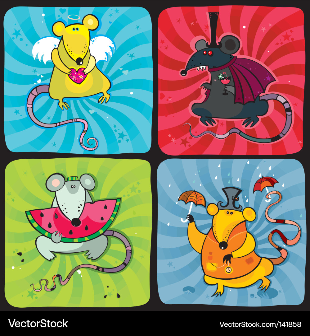 Cartoon rats Royalty Free Vector Image - VectorStock