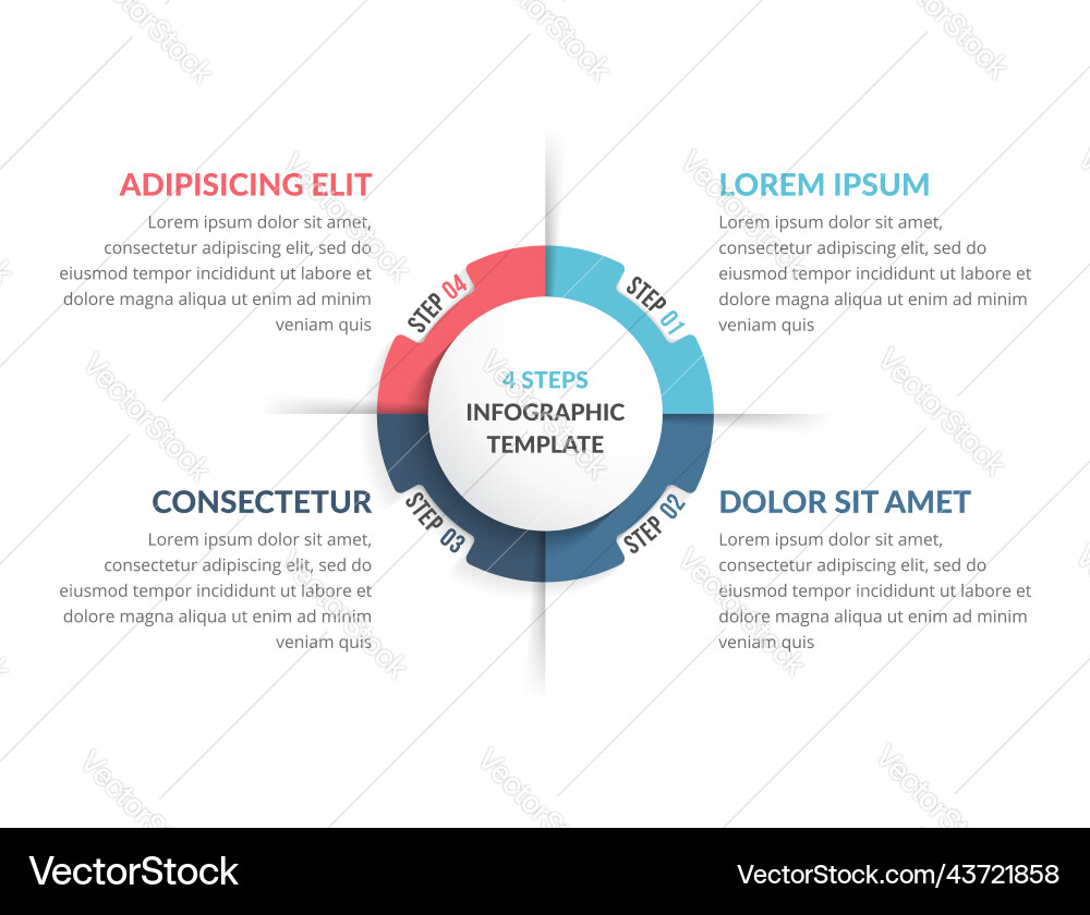 Circle infographics - four elements Royalty Free Vector