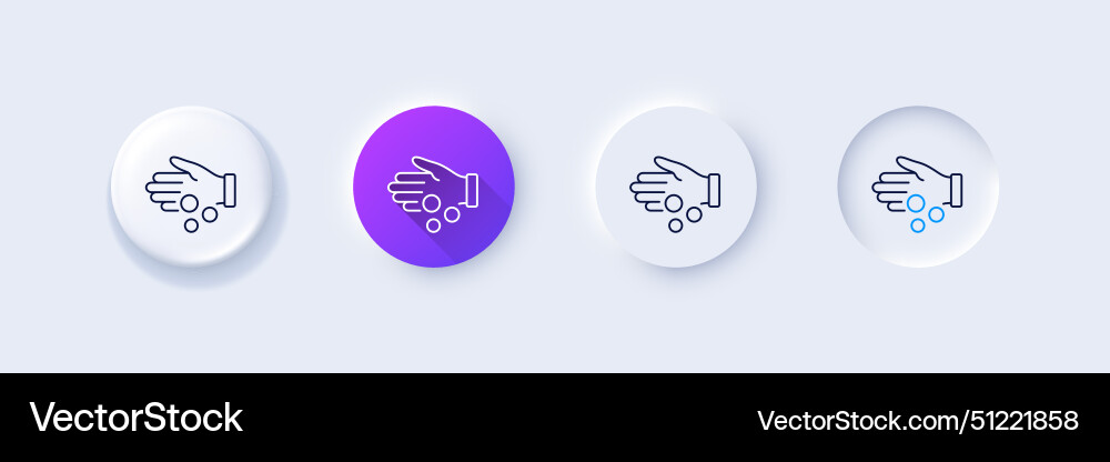 Donation money line icon tips sign Royalty Free Vector Image