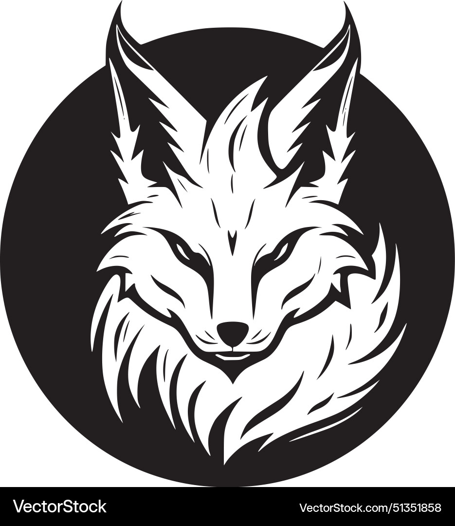Fox - minimalist and flat logo Royalty Free Vector Image