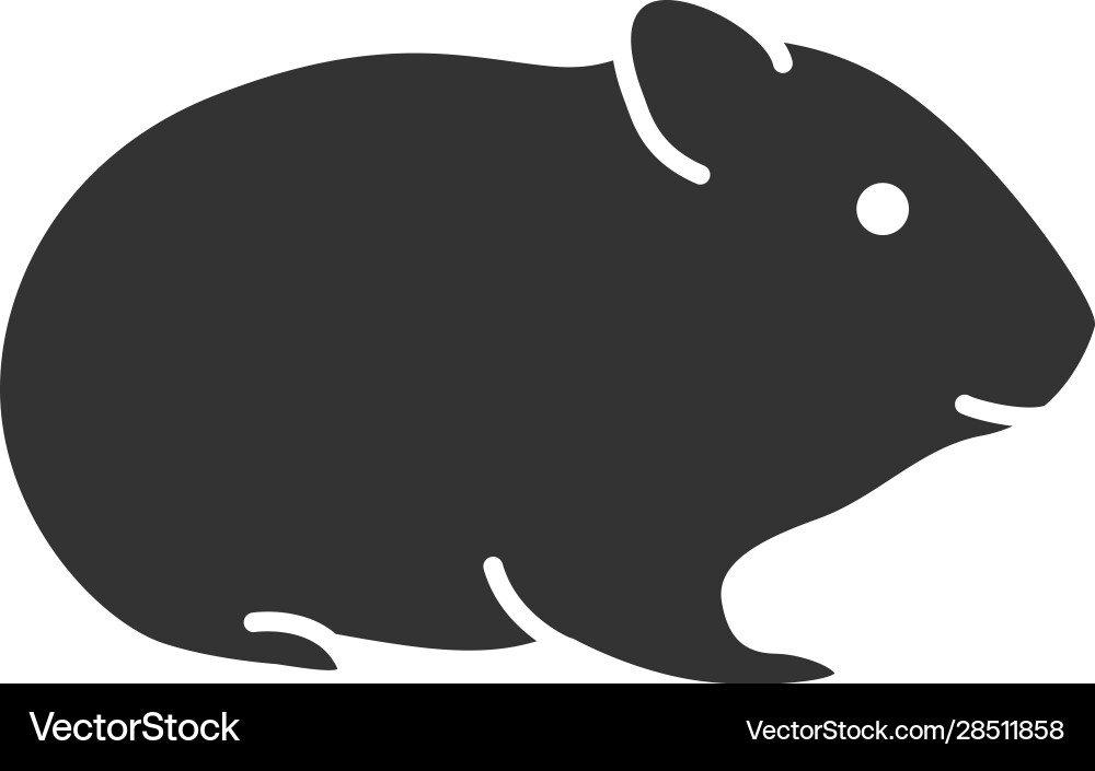 Hamster glyph icon Royalty Free Vector Image - VectorStock