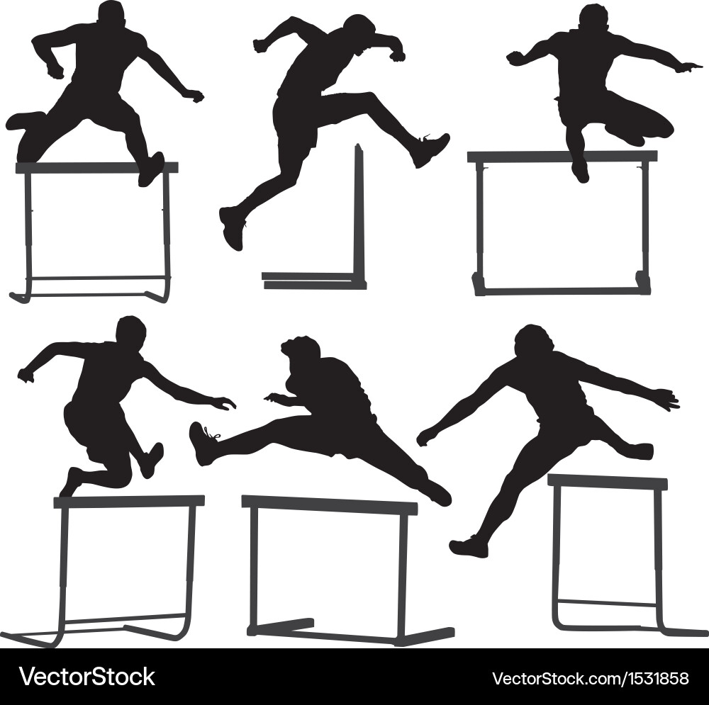Hurdler silhouette Royalty Free Vector Image - VectorStock