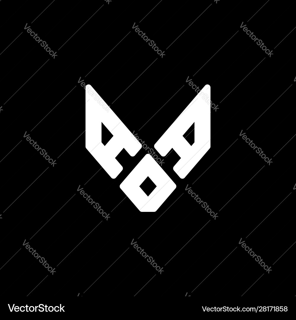 Initial letter a o logo template with fox head Vector Image