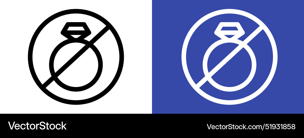 No jewelry sign Royalty Free Vector Image - VectorStock