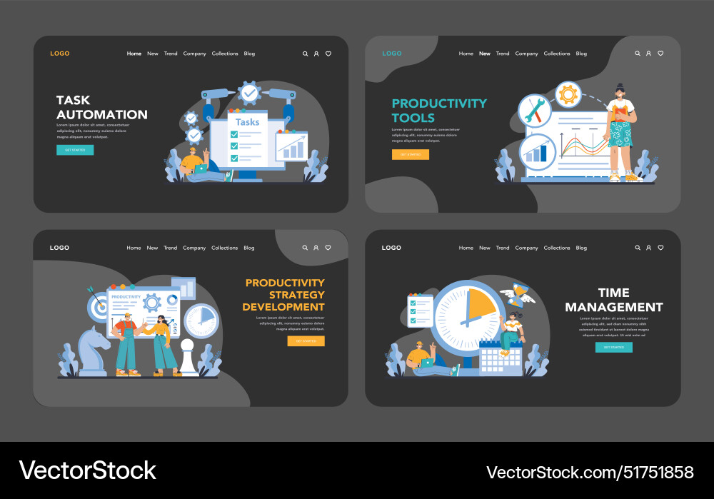 Productivity boosting concept flat Royalty Free Vector Image