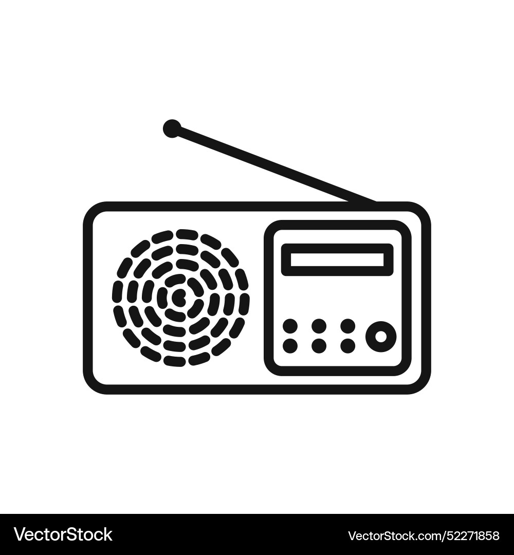 Radio icon black line art logo Royalty Free Vector Image