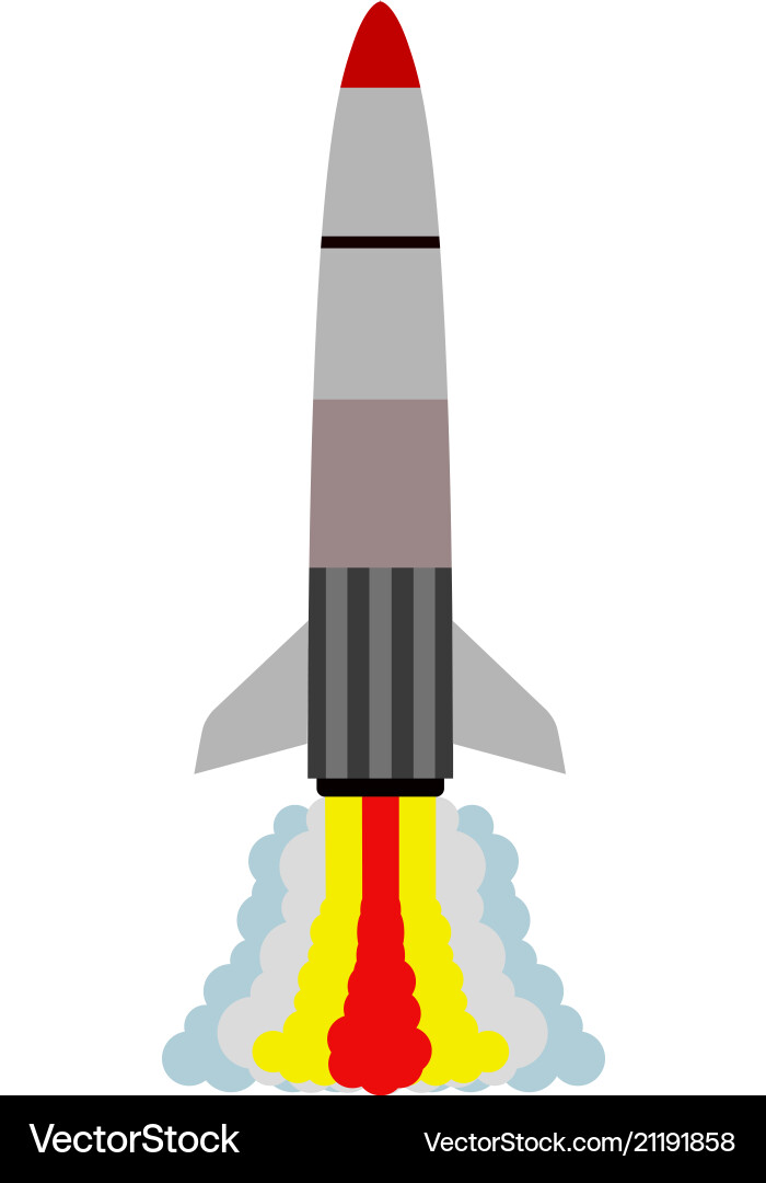 Rocket taking off Royalty Free Vector Image - VectorStock