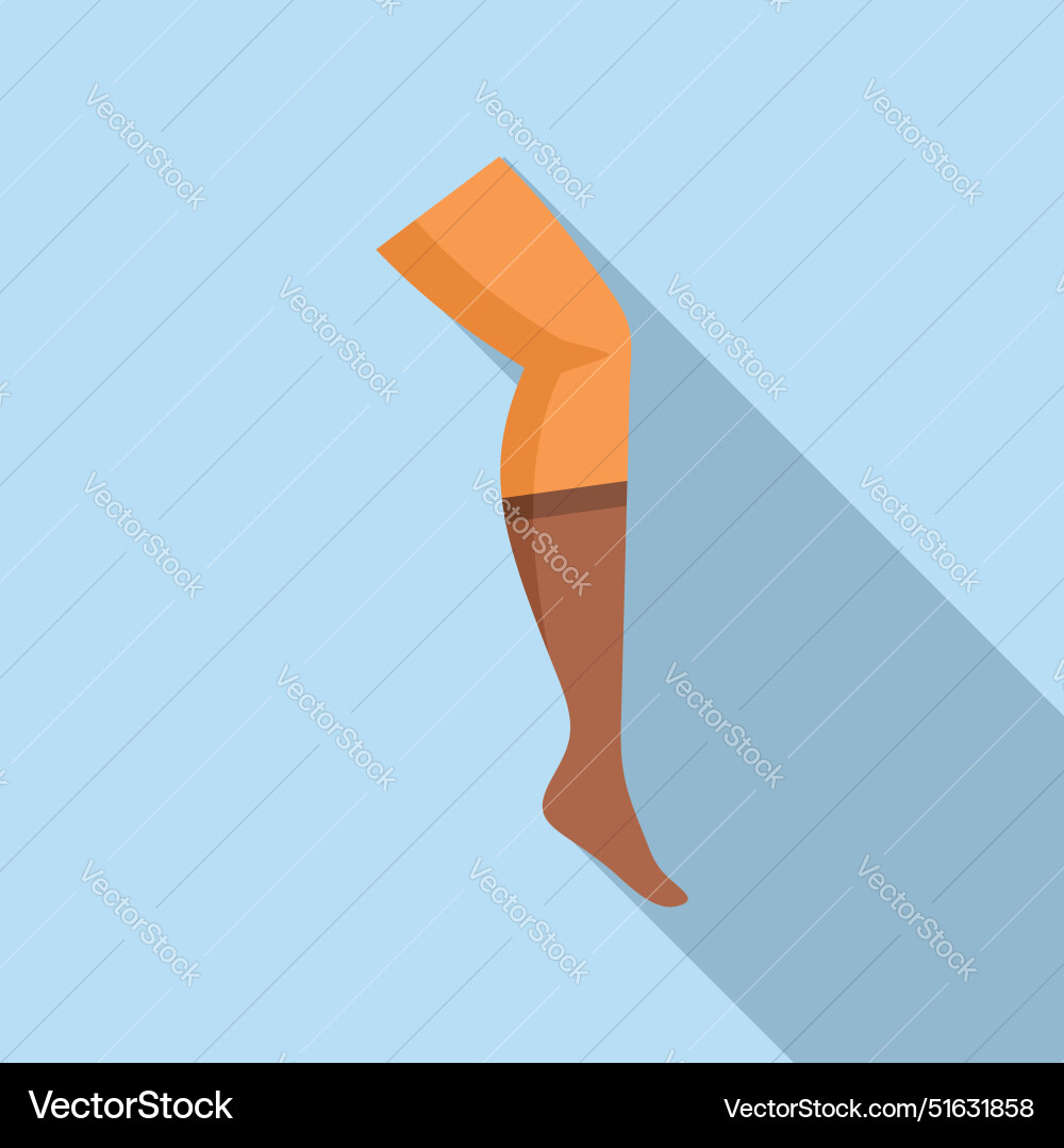Woman leg wearing compression stocking icon flat Vector Image