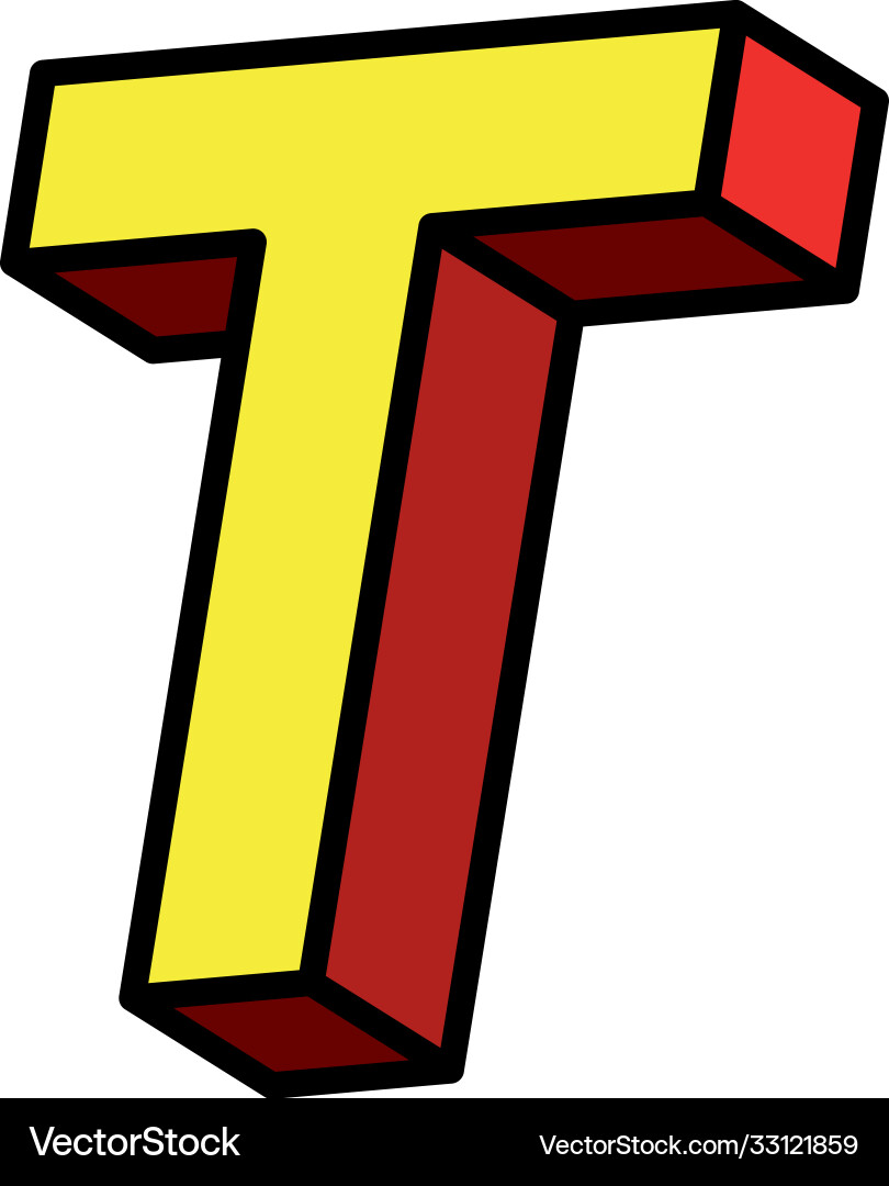 3d t letter design Royalty Free Vector Image - VectorStock
