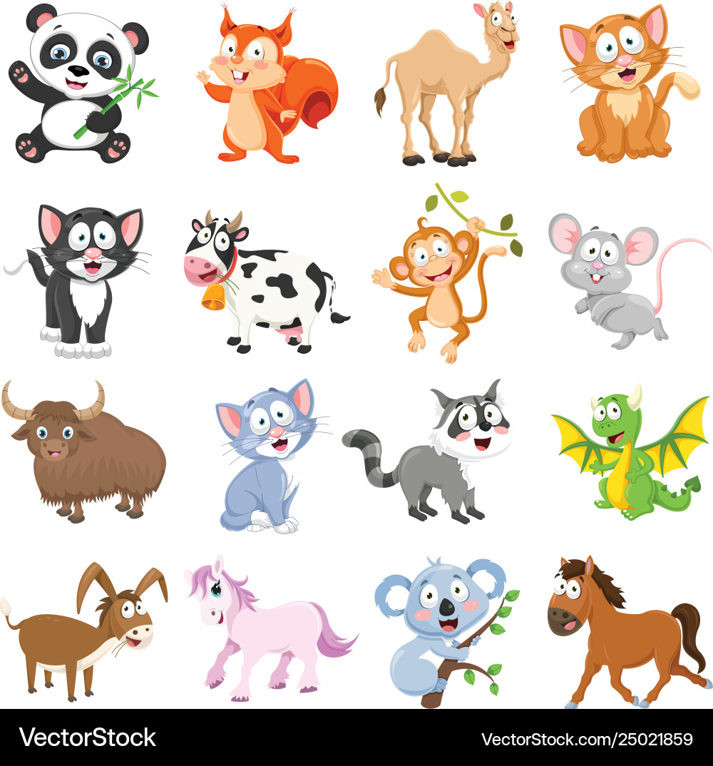 Cartoon animals collection Royalty Free Vector Image