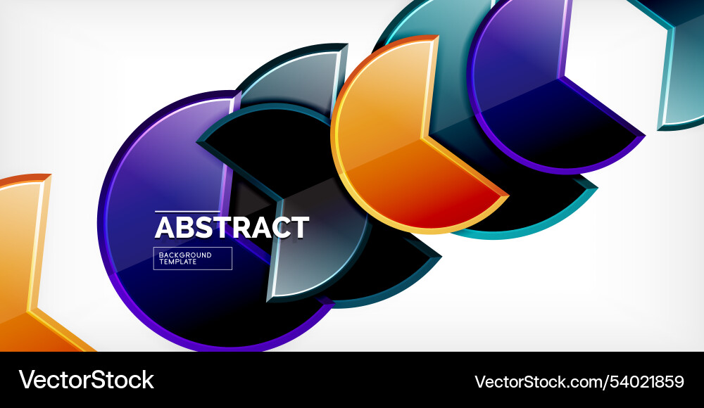 Glass reflective geometric round shapes background