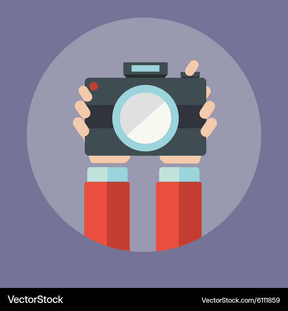 Hands holding camera Royalty Free Vector Image