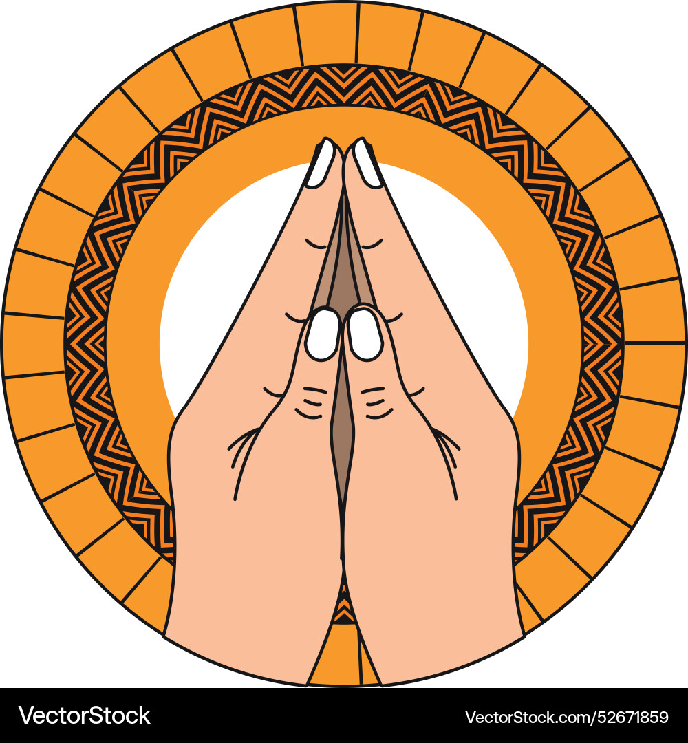 Namaste gesture of hands Royalty Free Vector Image