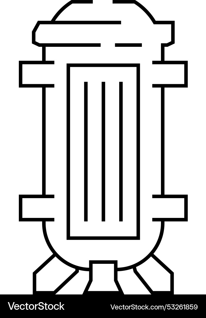 Reactor vessel nuclear energy line icon Royalty Free Vector