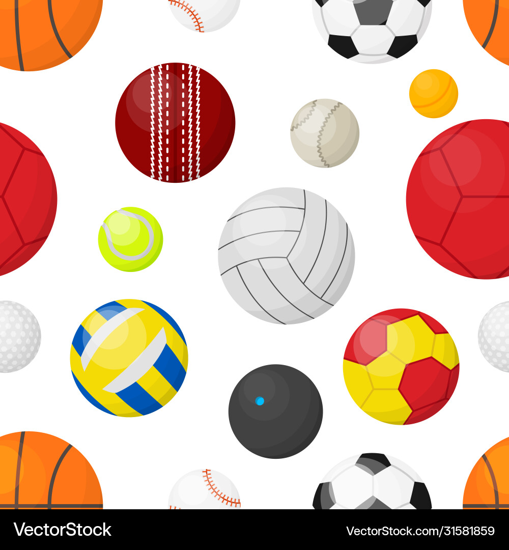 Sport balls background flat banner Royalty Free Vector Image