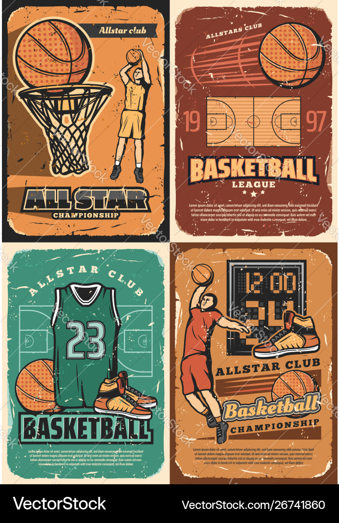 Basketball Team & Court Elements Royalty Free Vector