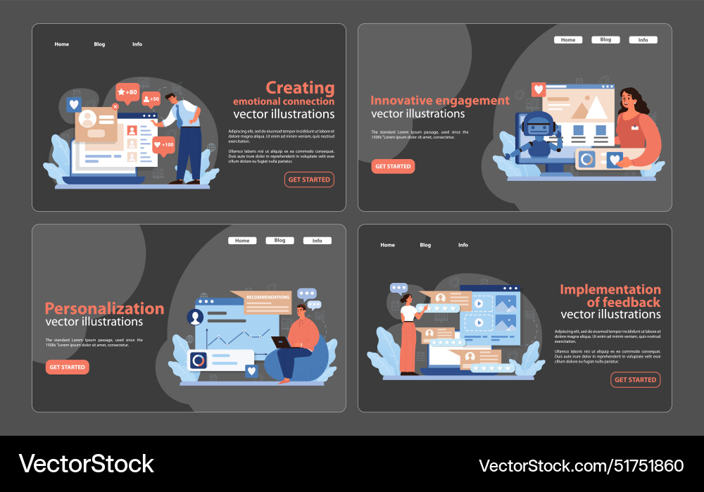 Brand rituals web graphics set Royalty Free Vector Image