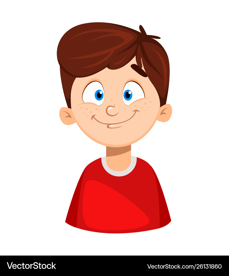 Face expression cute boy smiling Royalty Free Vector Image