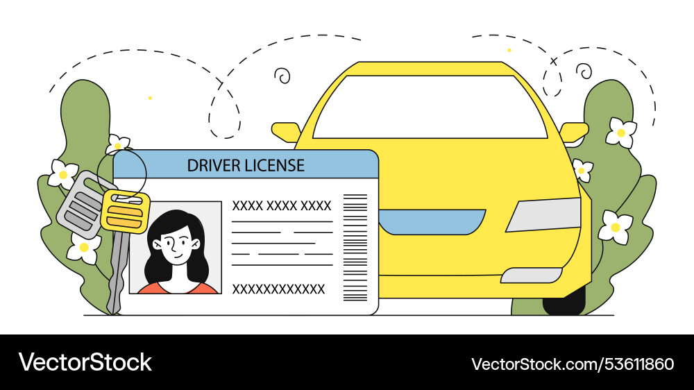 Female Driver's License Concept Royalty Free Vector Image
